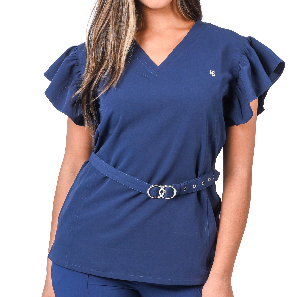 Ishana™ Ruffle Sleeve Scrub Top – Runway Scrubs
